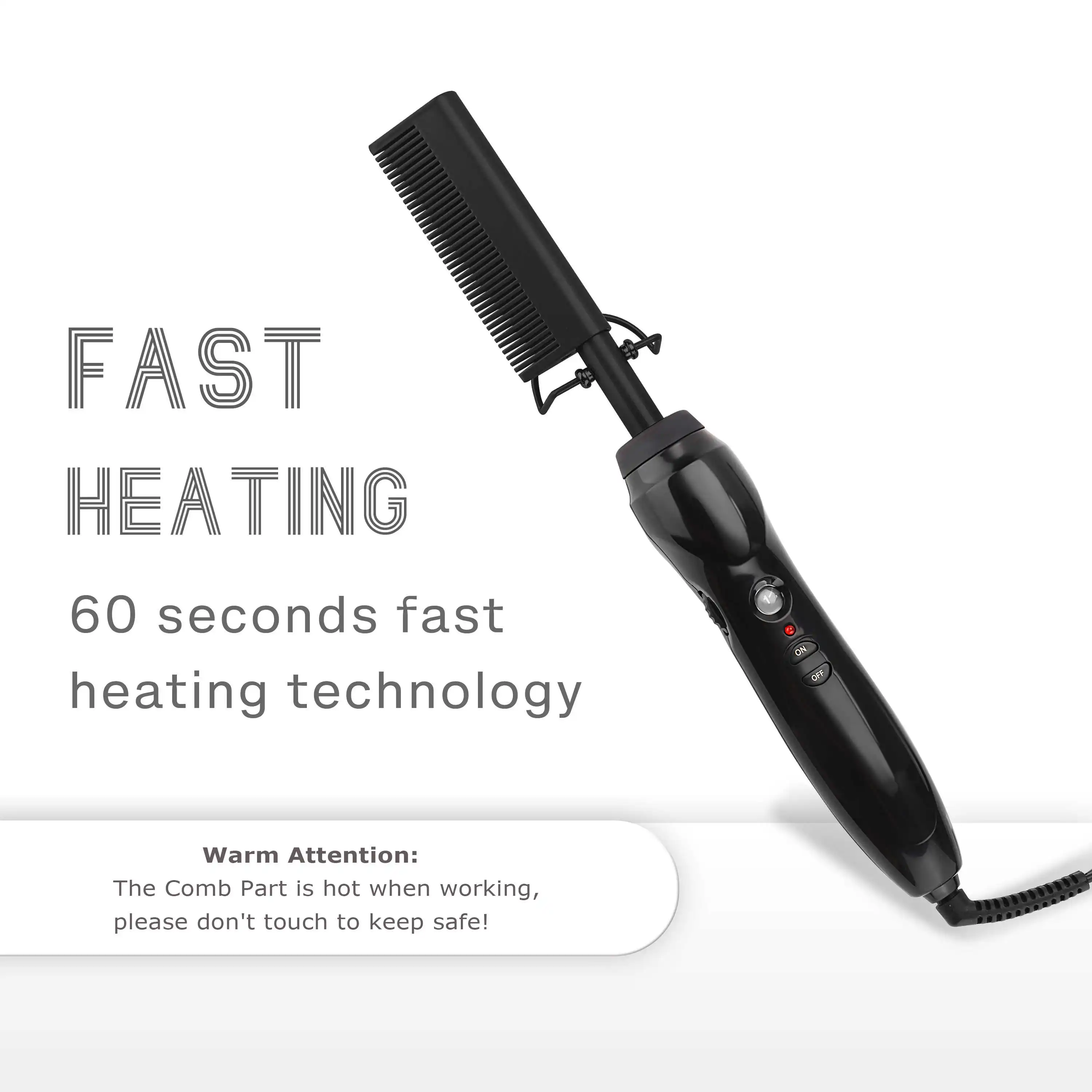 Electric Comb 360 Swivel Cord Electric Press Comb Portable Styling Hair ...