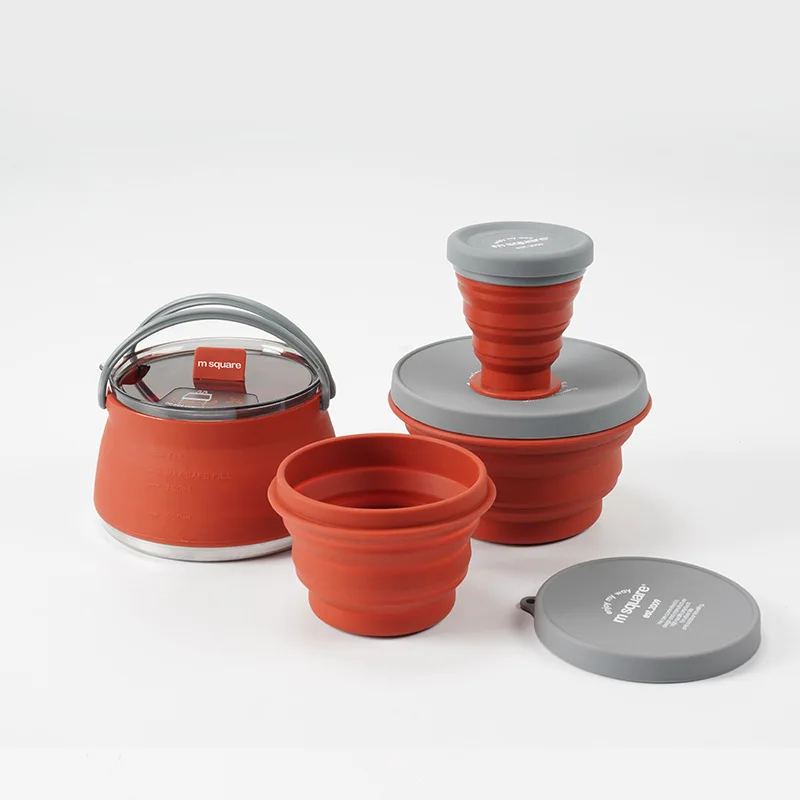 Silicone Collapsible Folding Kettle Portable Cookware Dinnerware for ...