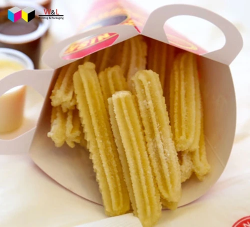 Food Grade Customized Logo Print Paper Cone Shape Churros Box Packaging ...