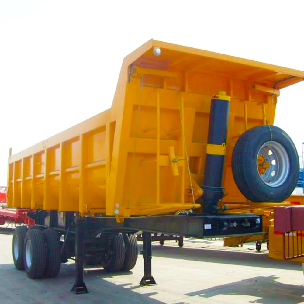 Heavy Duty Hydraulic Tri Axle 60/80 Tons U Shaped Rear Dump Truck Semi ...
