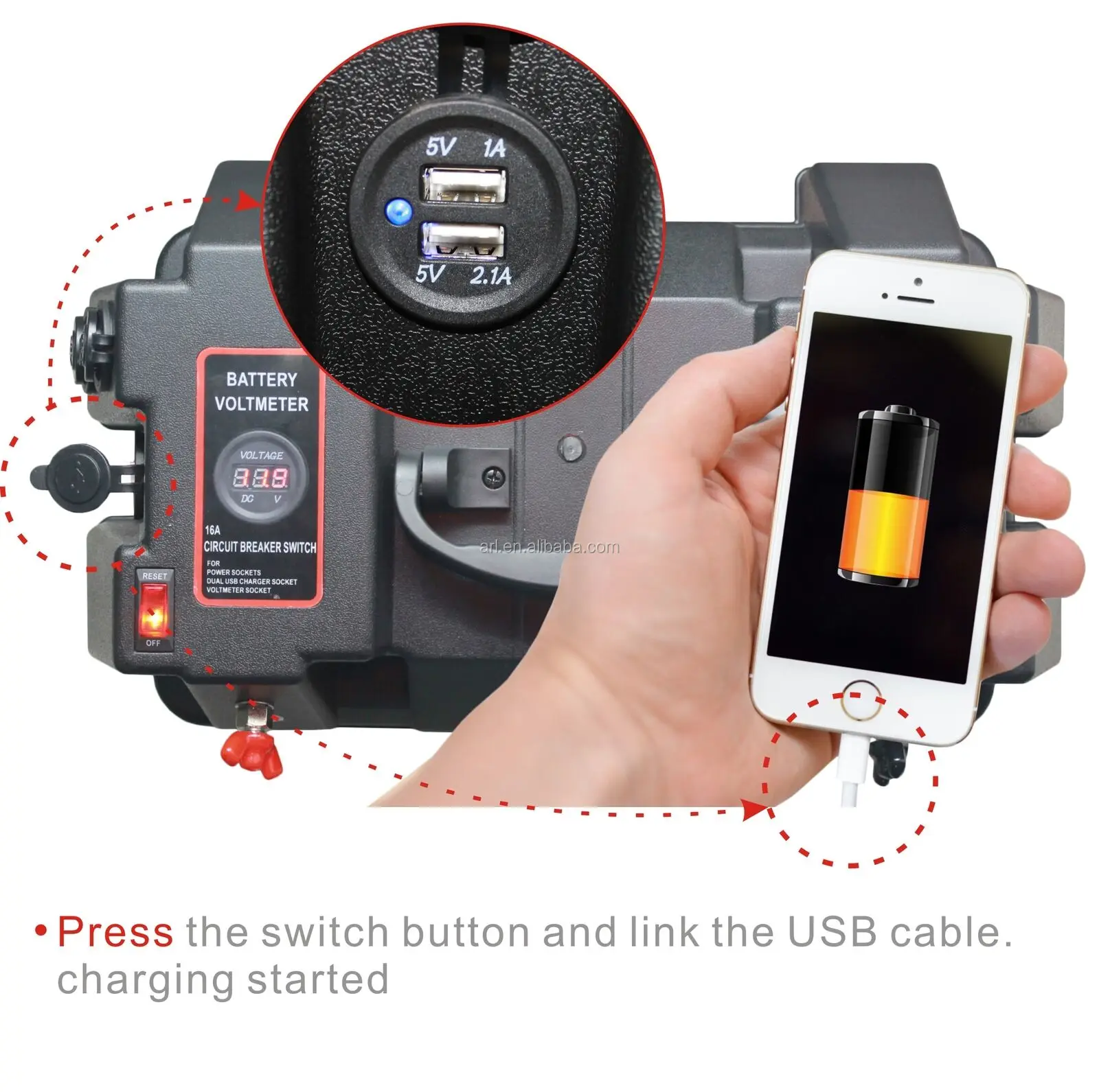 IP65 Waterproof 12V Battery Box for Camping - CE Certified