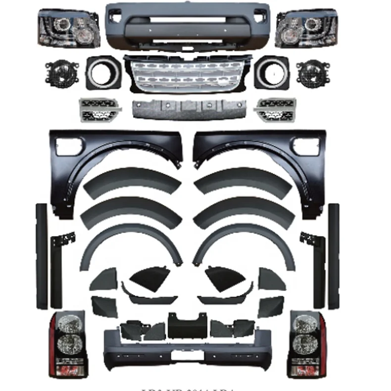 Body Kit Front+rear Bumper For Land Rover For Disocvery 3 Lr3 Up To Lr4 ...