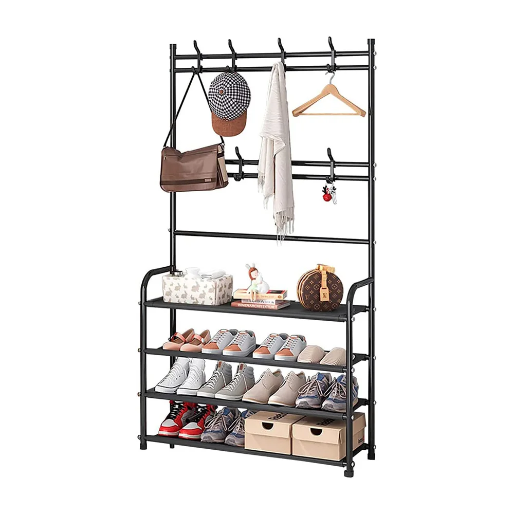 Multi Functional Shoe and Hat Rack Four Layers Shoes Storage Stand With ...