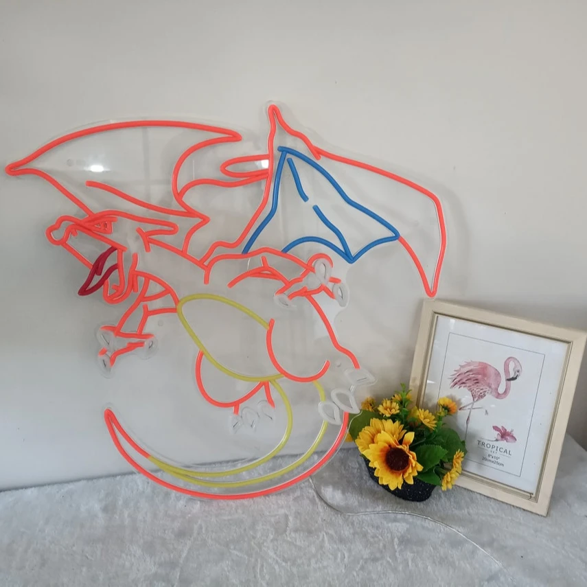 Custom Charizard Anime Logo Led Neon Sign for Desktop Game Room Decor ...