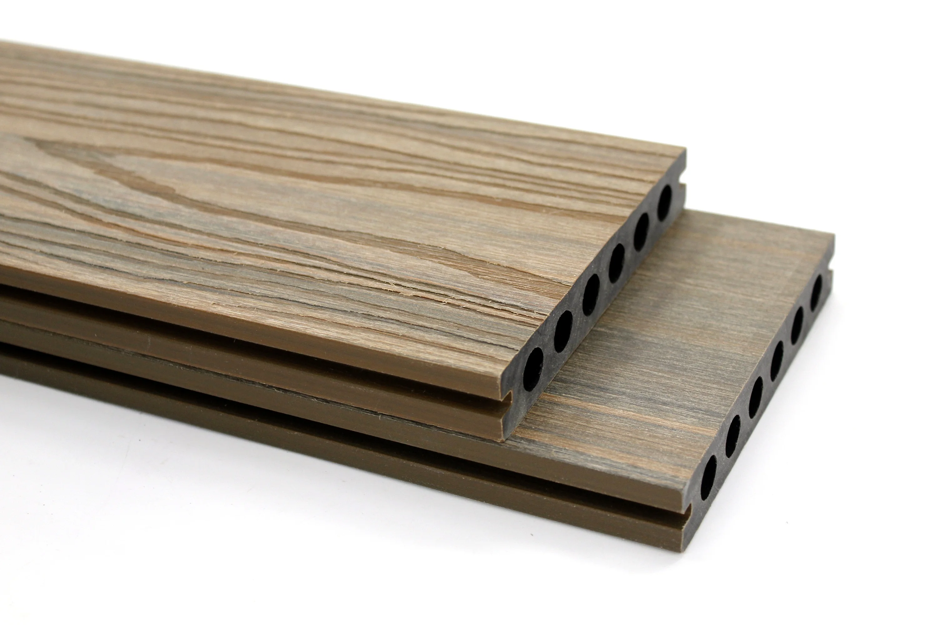 HDPE Anti UV Wood Grain Light Grey WPC Decking Flooring