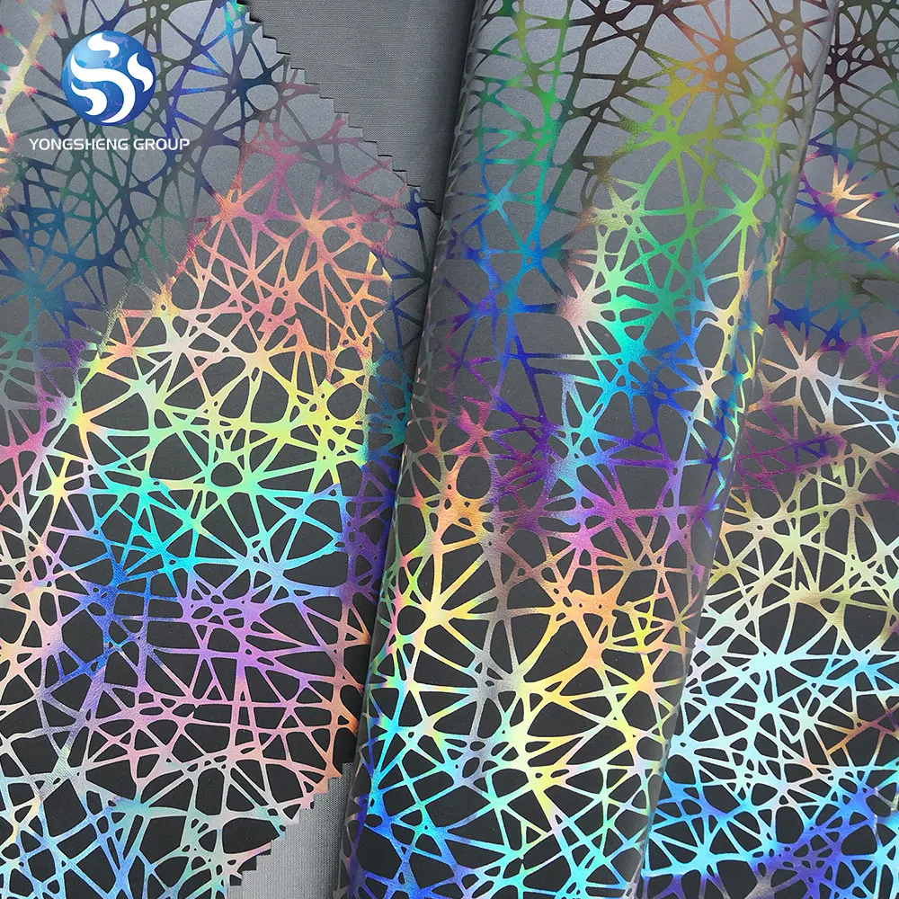 Color Changing Reflective Fabric Rainbow Reflector Fabric Black Backing ...