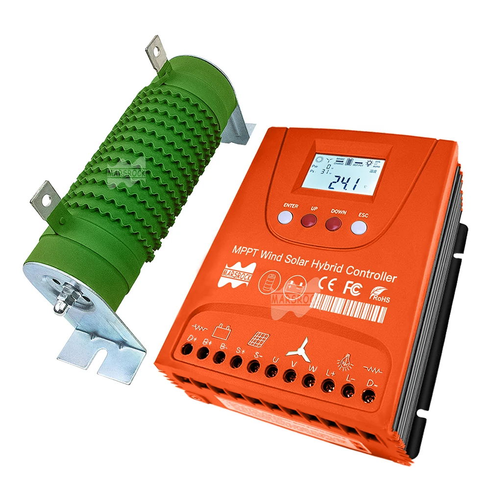 Mars Rock 2000w 12v 24v 48v 0~1000w Wind 0~1000w Solar Mppt Wind Solar Hybrid Controller - Buy ...