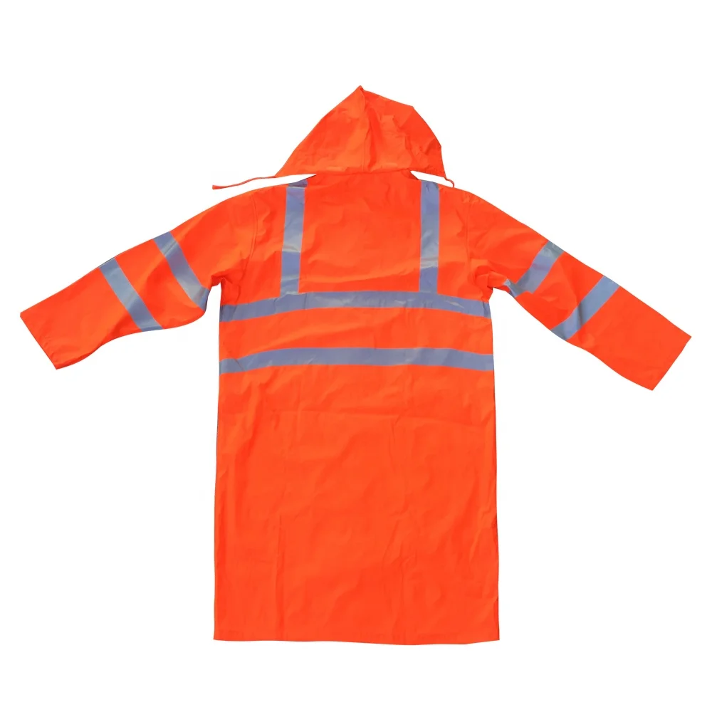 Security Poncho High Visibility Rain Coat Reflective Pu Raincoat - Buy ...