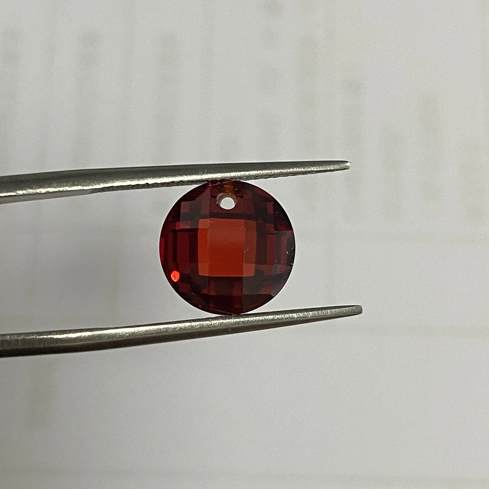 Round Shape Double Checker Cut With Hole Cubic Zirconia Stone Loose ...