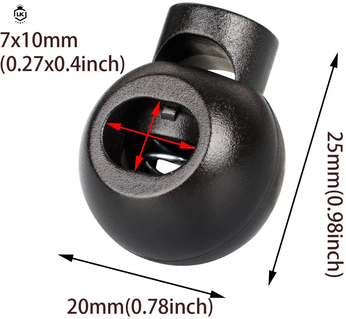 Lanke Transparent Plastic Stoppers Black Cord Toggle Cord Lock Rope ...