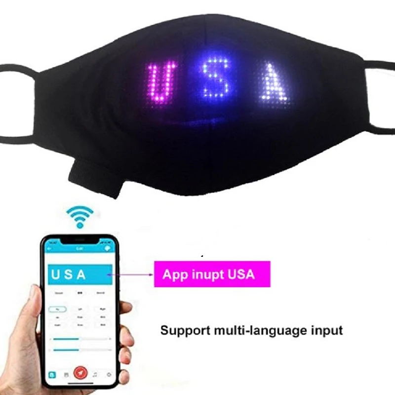 Mobile Phone App Controlled Display Screen Led Party Mask Bluetooths ...