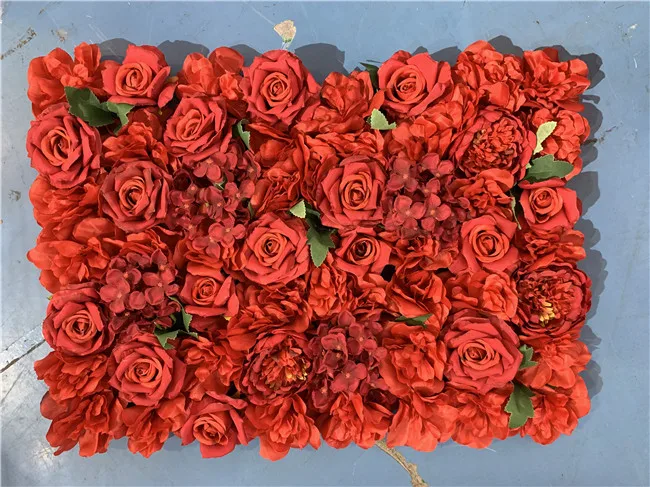 Artificial Silk Red Rose Flower Wall Mat Backdrop - Free Sample