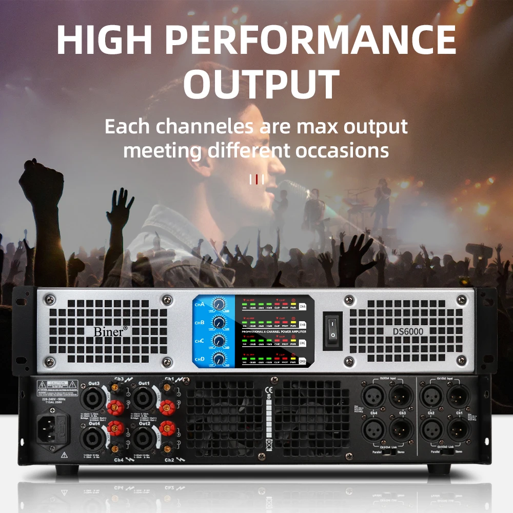Oem Ds6000 4 Channel 600w*4 Audio Power Amplifier Professional For ...
