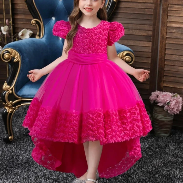 2024 Kids Wedding Peng Peng Dress Party Princess Lace Kids Clothes Girl ...