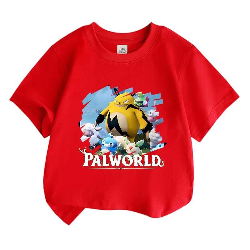 Palworld Cute Cartoon Grizzbolt T-shirt Short Sleeve For Kids Boys Polo ...