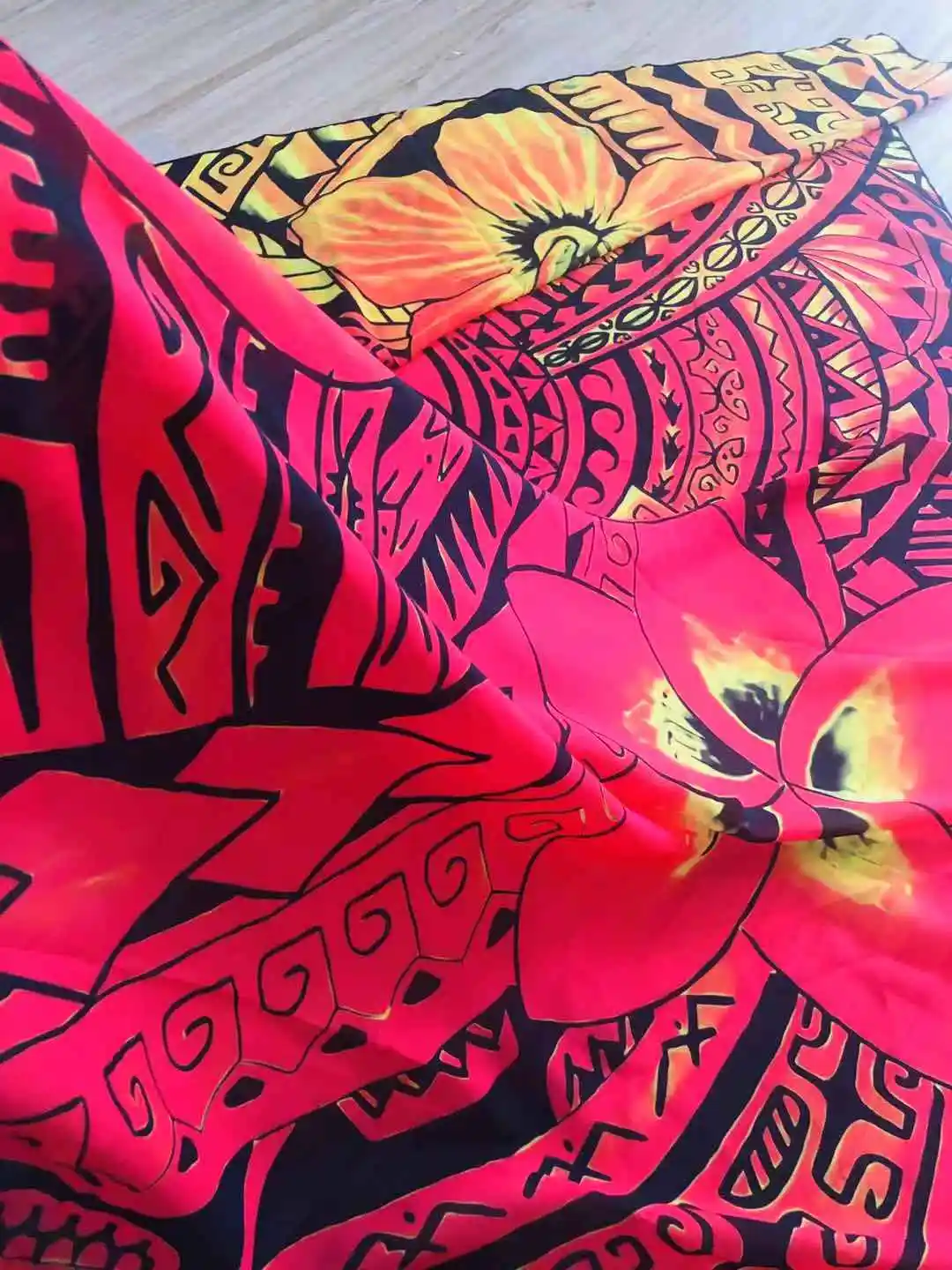 Reggae Print Sarong - Polynesian Tribal Design Fashion