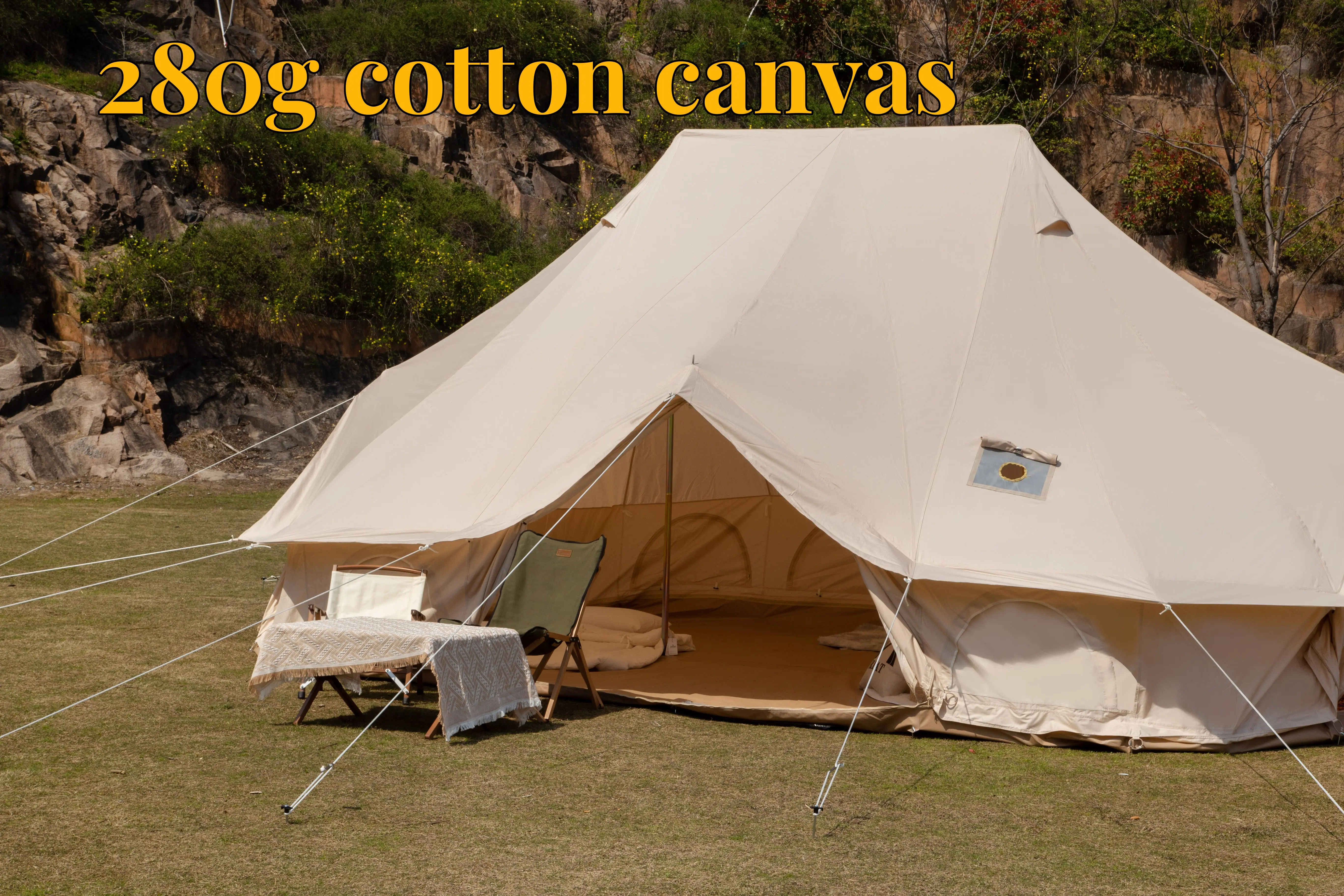 4*6m Luxury Glamping Emperor Tent Canvas Tent Waterproof Large Camping ...