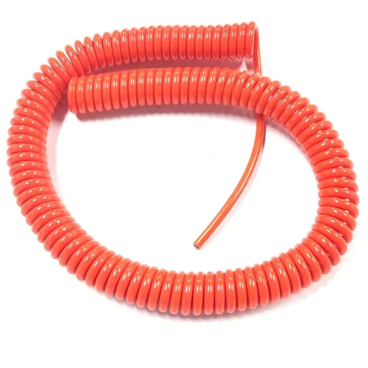 Orange 4 Core Spiral Cable Spring Curly Coiled Pvc /pu Flexible Wire ...