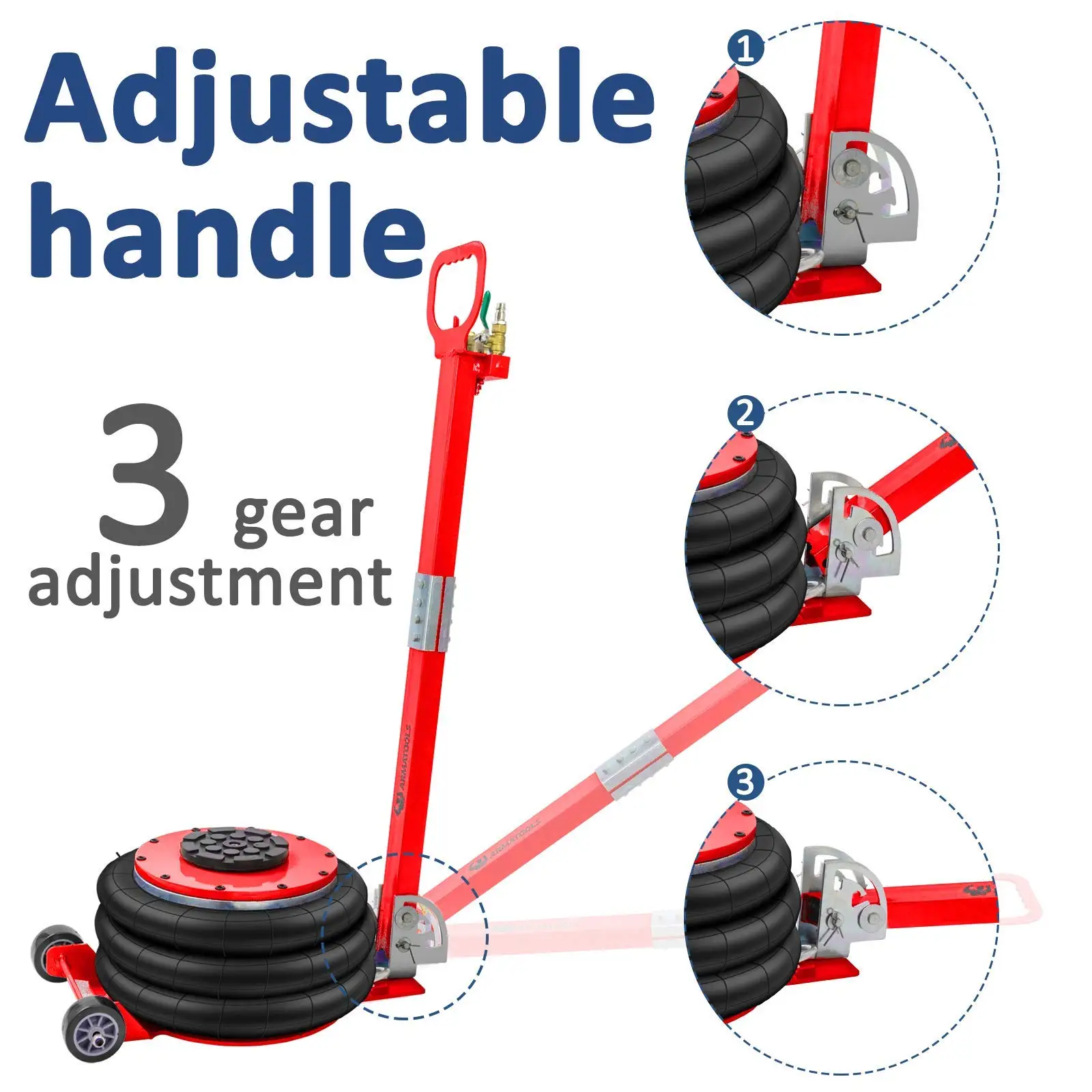 Pneumatic Jack 5 Ton Triple Bag Air Jack Pneumatic Car Jack-long ...