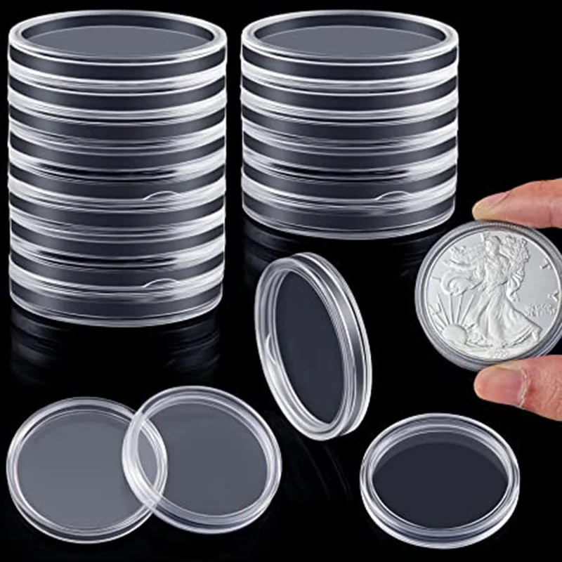 Clear Acrylic Coin Capsule Box Acrylic Coins Collection Protector ...