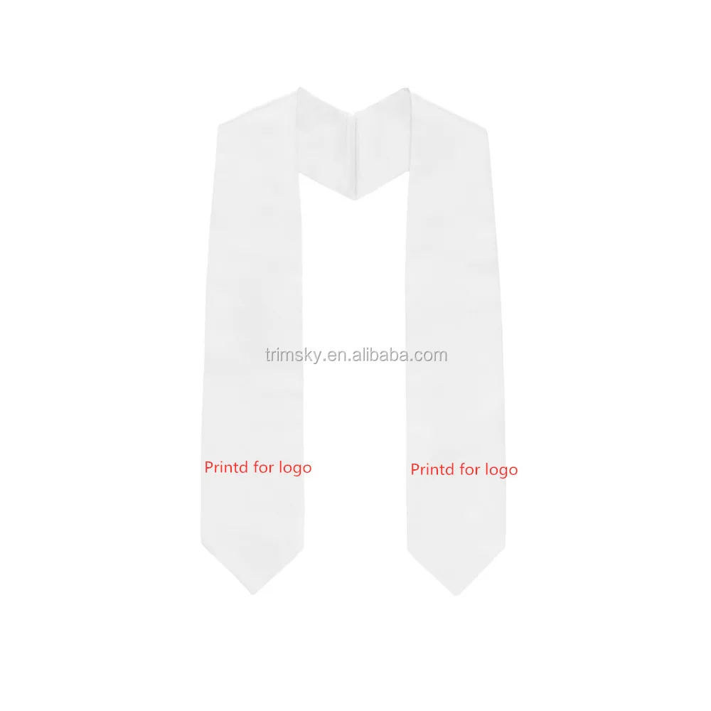 Plain White Graduation Stole - Customizable & Free Template
