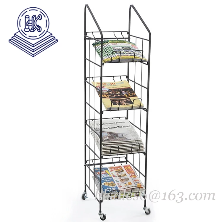 Metal Wire Magazine Book Tabloid Rack Newspaper Display Stands - Buy ...
