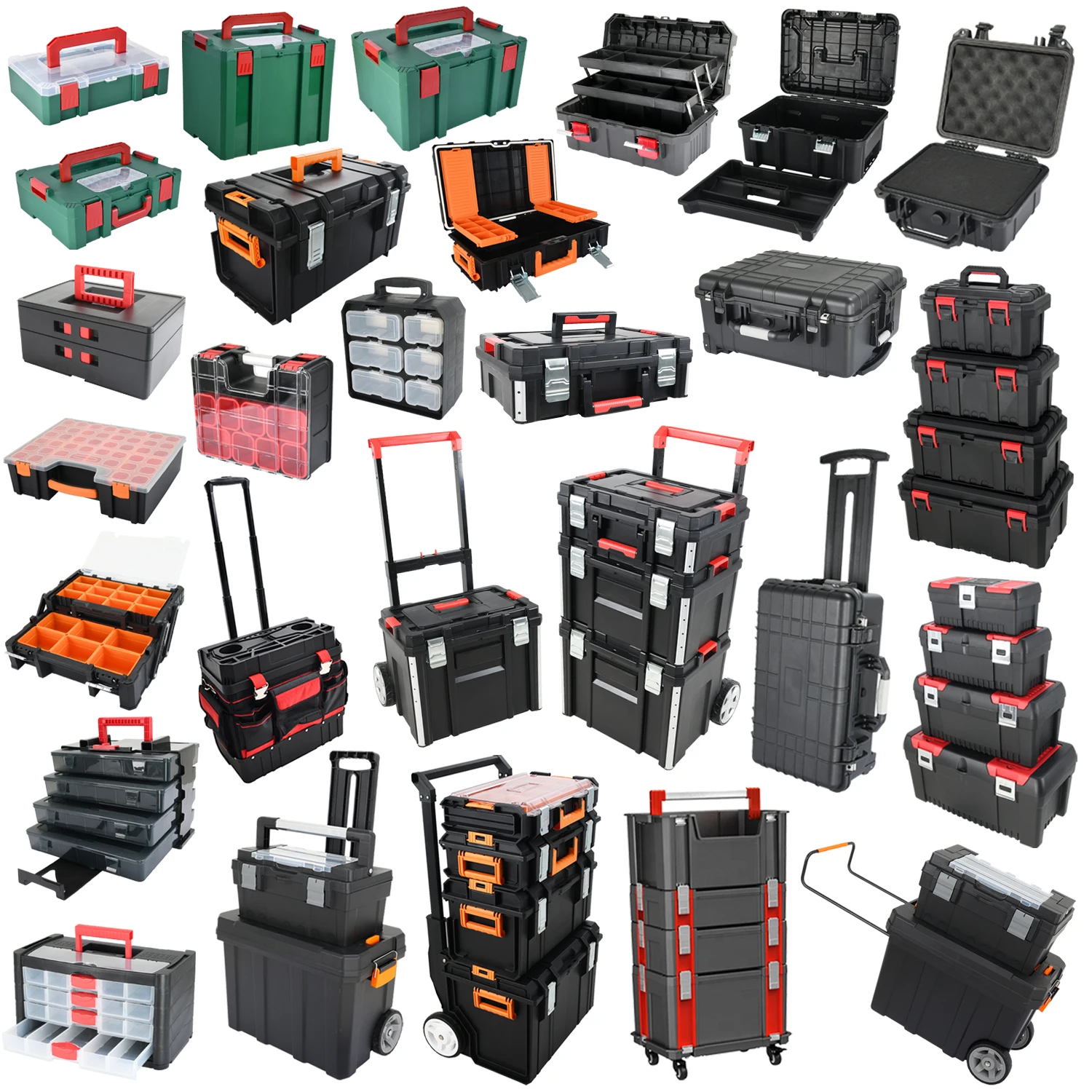 Vertak Hand Trolley Stackable Tool Box Set Iron And Pp Plastic Mobile ...