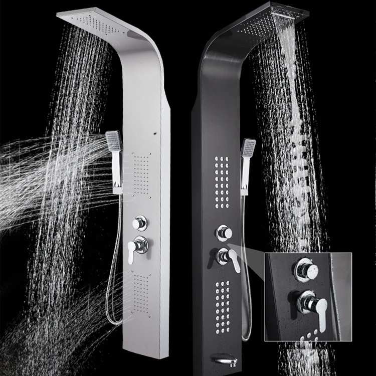 Wall Mounted Multifunctional Spa Stainless Steel Shower Panel Bathroom ...