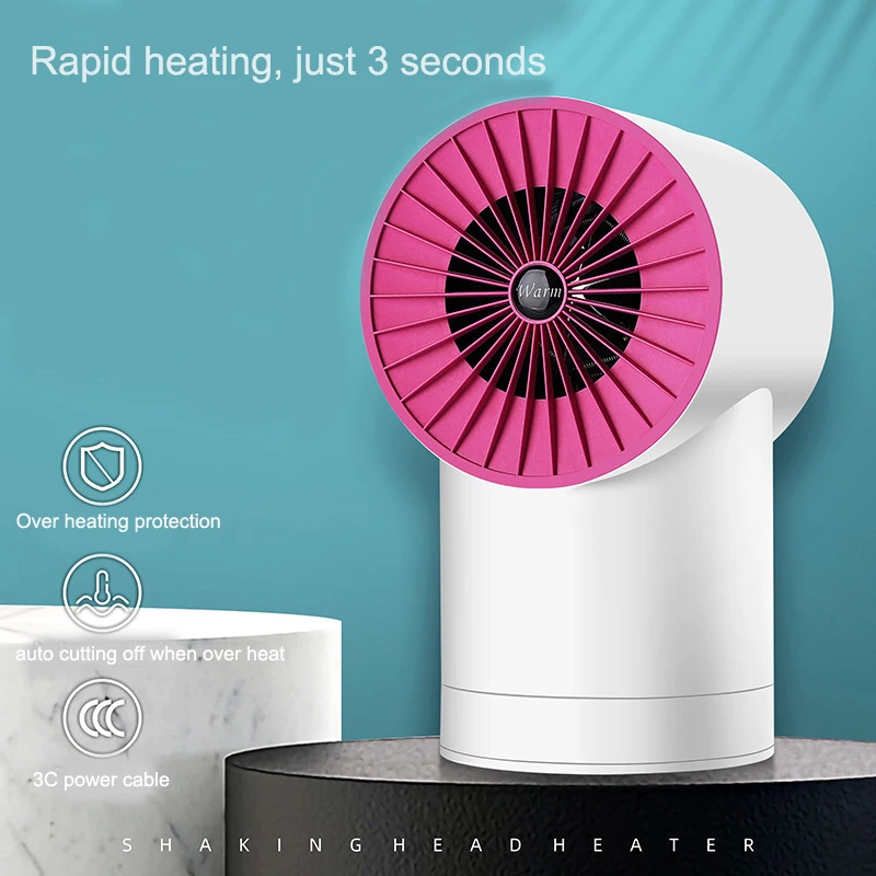 Newest Portable Mini Fan Heater Pink Color 380w Silenced Electric Fan ...