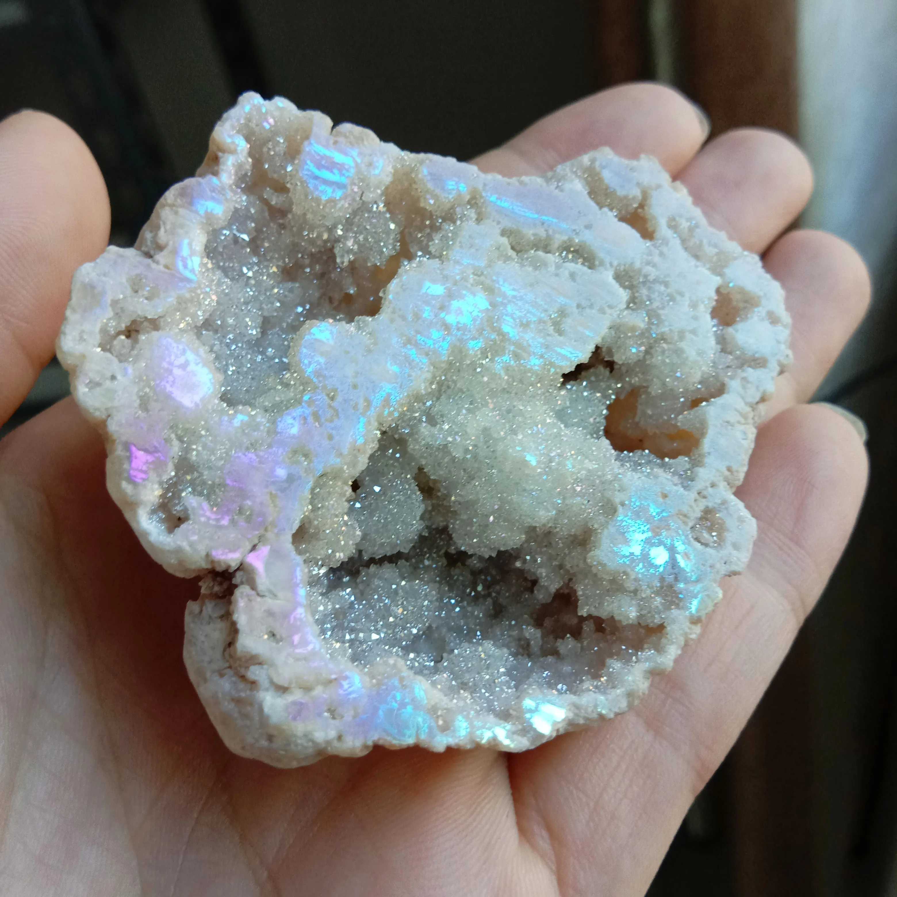 Beautiful Angel Aura Agate Geode Angel Aura Agate Druzy For Decoration ...