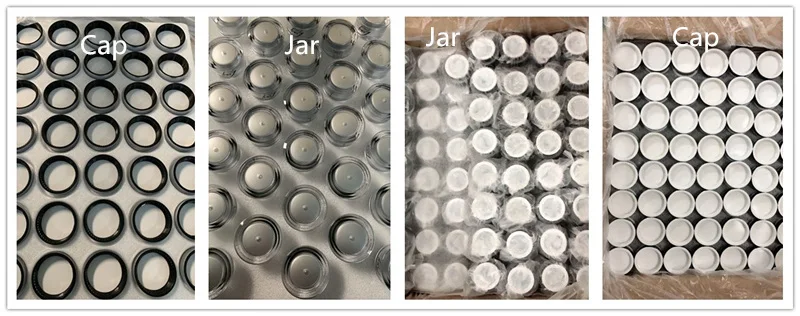 Luxury silver color oval shape cosmetics empty acrylic jar