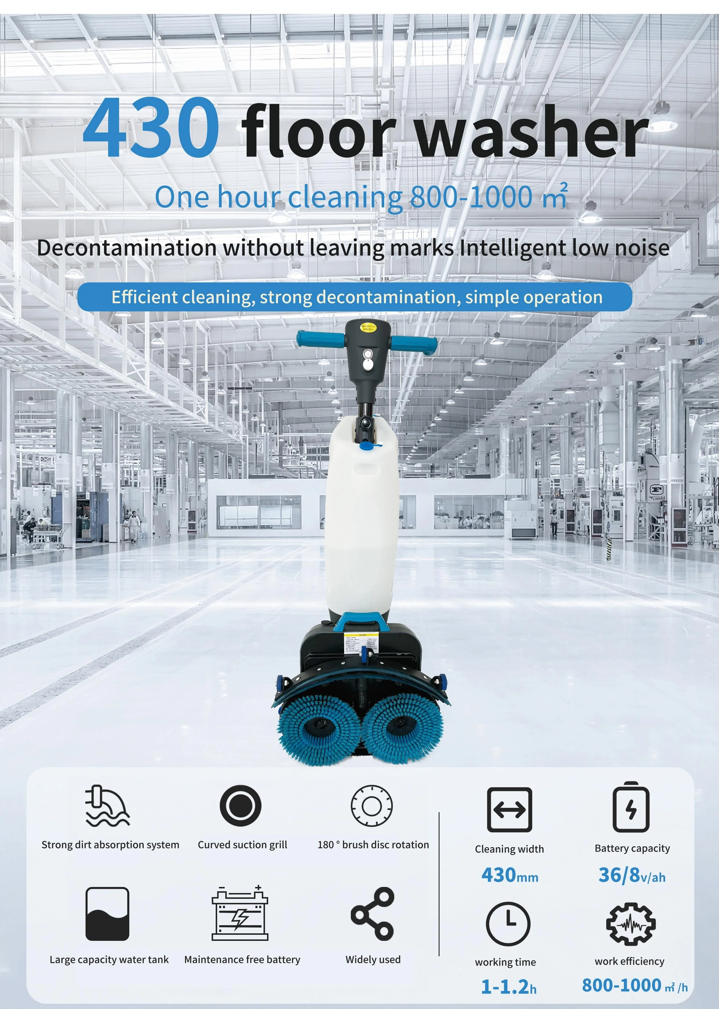 Magnetic Floor Scrubber Cleaning Machines Self-cleaning Suction And ...