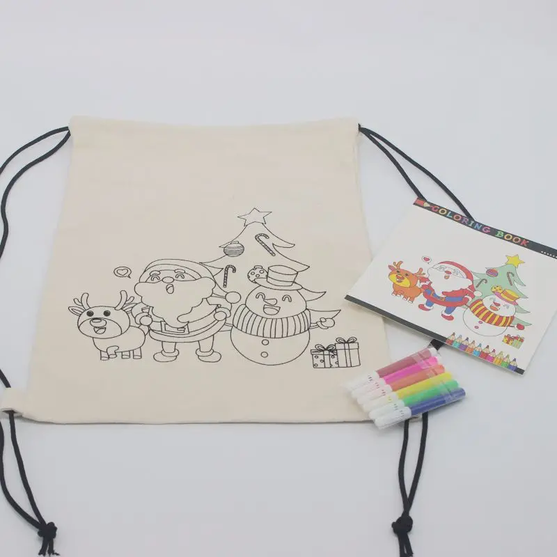 Children DIY Painting Your Own Colouring Canvas Bag