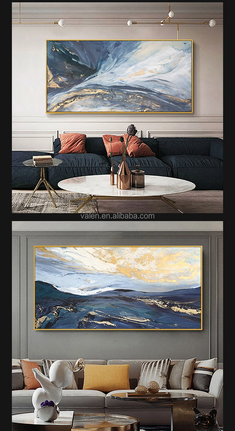 Abstract Golden Painting - Elegant Wall Art for Living Room