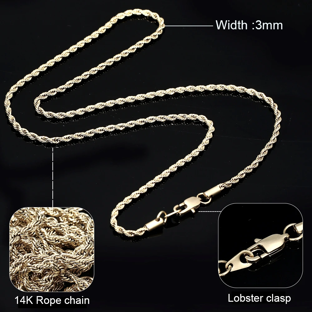 Groothandel Hiphop Mannen 316l Roestvrij Staal Gouden Ketting 14K 18K
