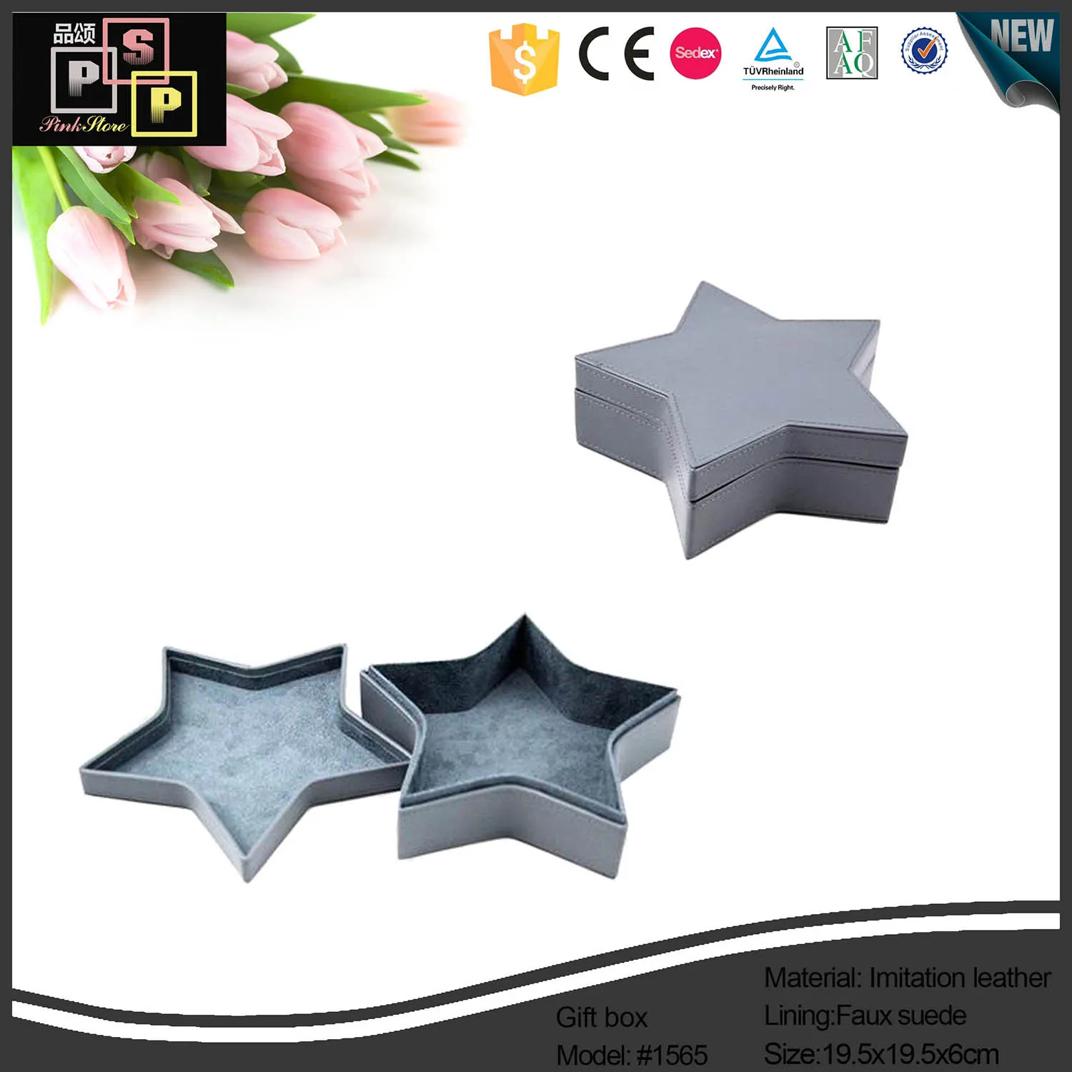 Customized China Factory Handmade Five-pointed Star Shaped Leather Gift ...