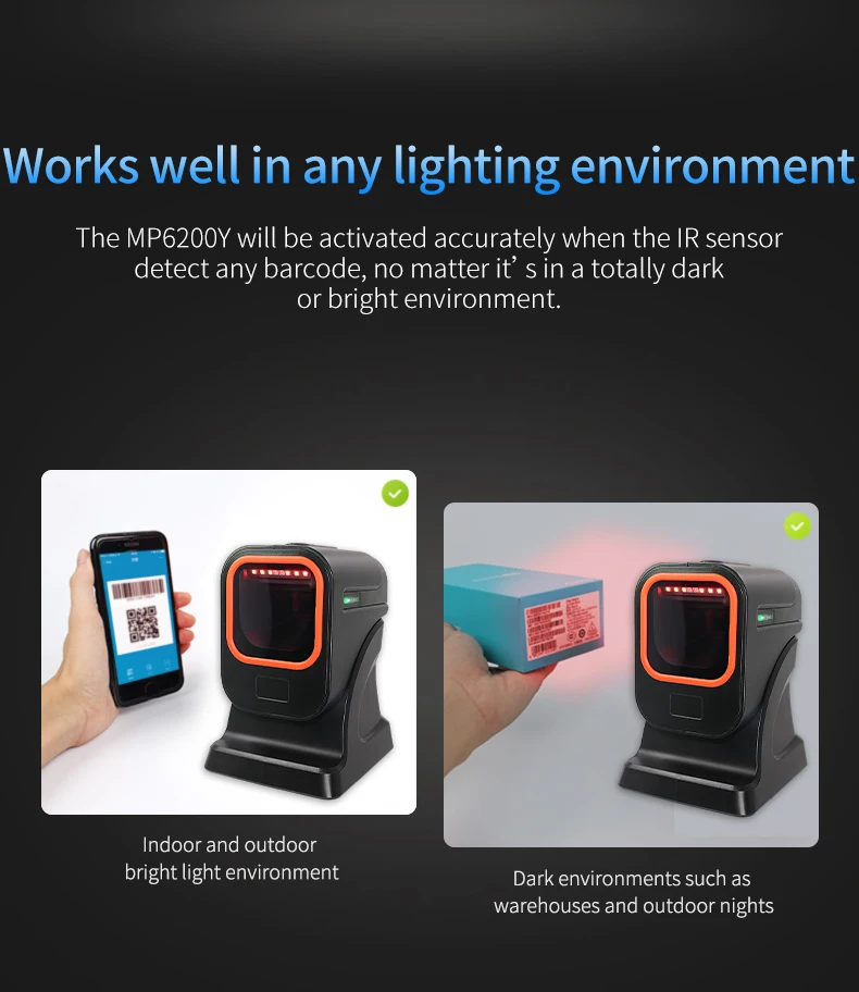 Infrared Sensor 2D Barcode Scanning Platform Desktop Scanning for POS ...