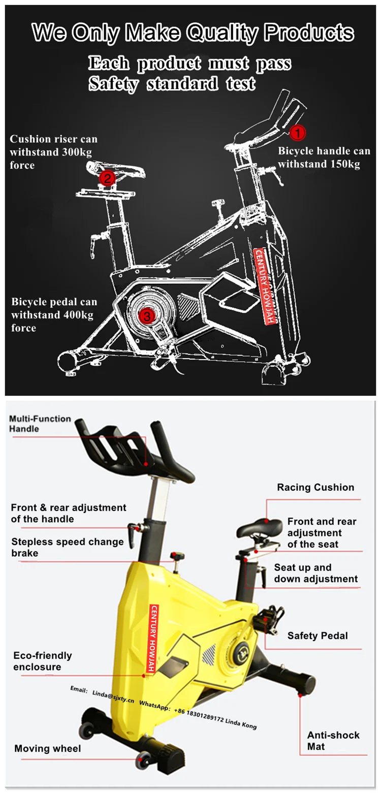 Spining Fitness Bike Professional Gym Equipment Club Exercise Bike Indoor Unisex 20 Kg Flywheel ...