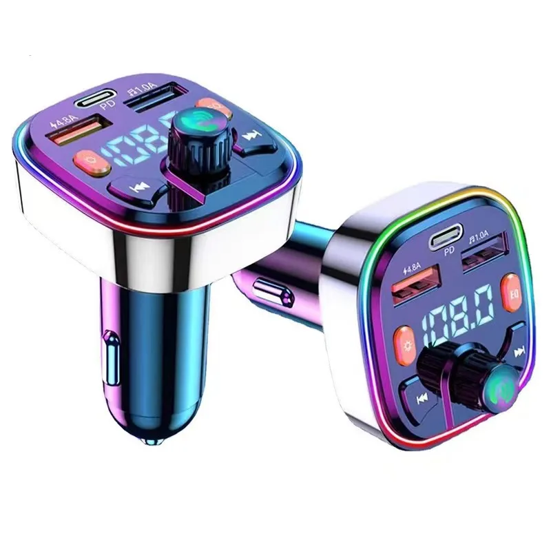 Type-c Fast Charging Dual Usb Port Bluetooth Car Kit Wireless Fm ...