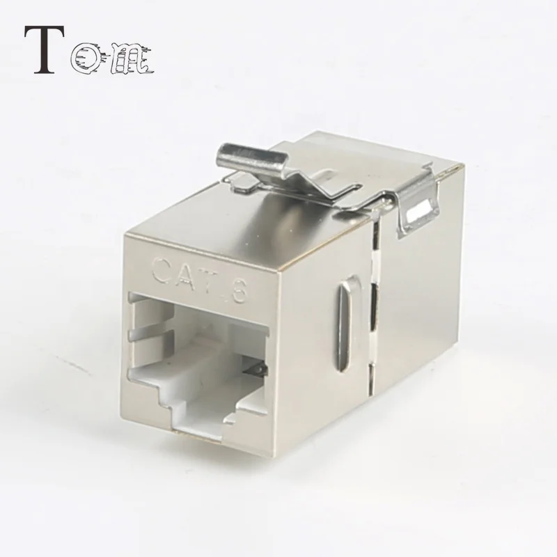 Tom-kj-22 Cat5e/cat6/cat6a Stp Inline Coupler Rj45-rj45 180 Degree ...
