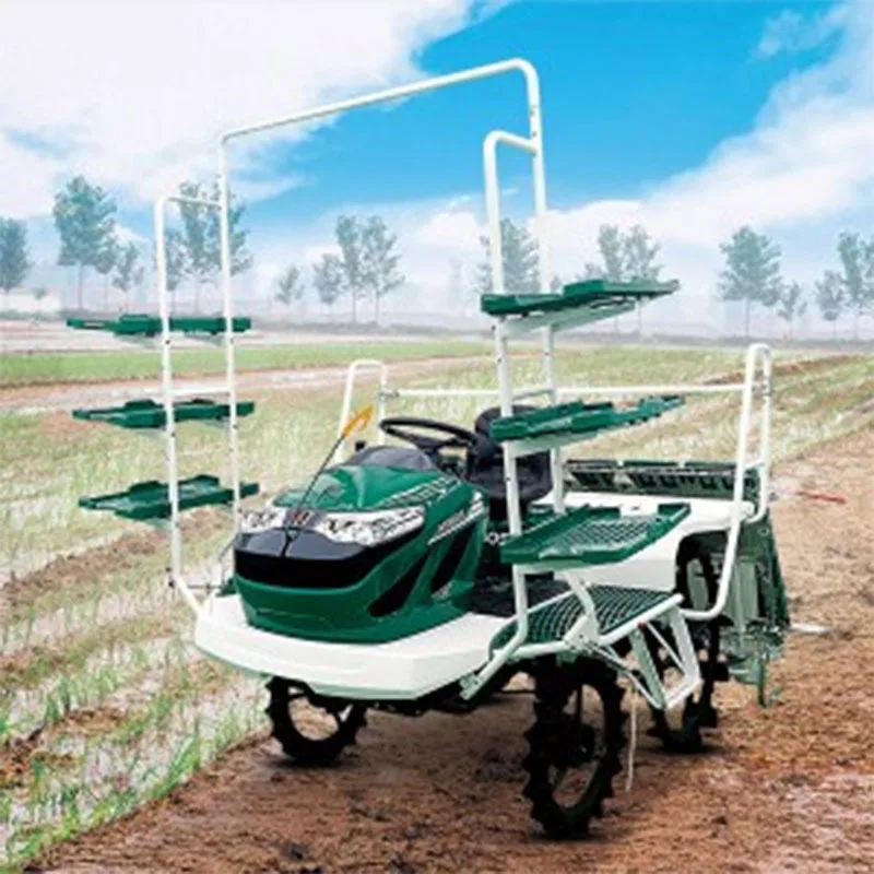 Paddy Transplanter 4 and 6 Rows Rice Seedling Trays Planter Diesel ...