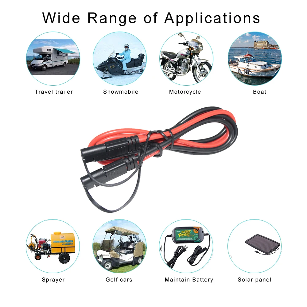 16 AWG SAE Battery Charger Kit - 8 Ft Quick Disconnect Plug