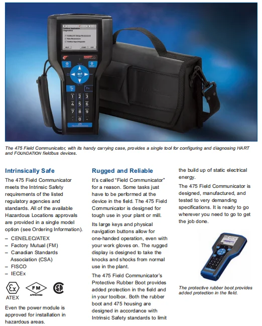 Intelligent Portable Digital Handheld Field Hart Communicators Hart 475 ...