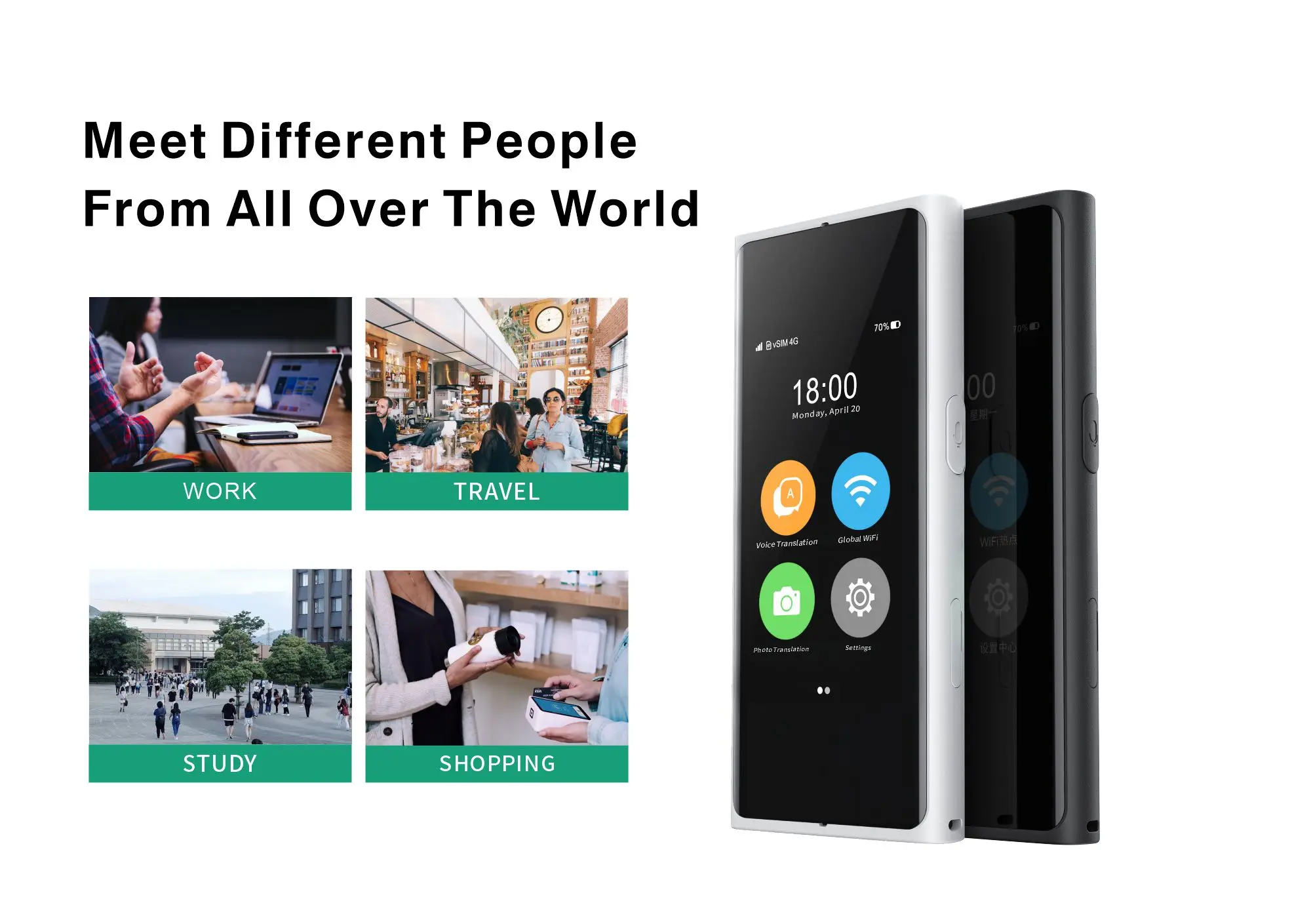 Smart Language Translator Device Handheld Voice Instant Translation 40 ...