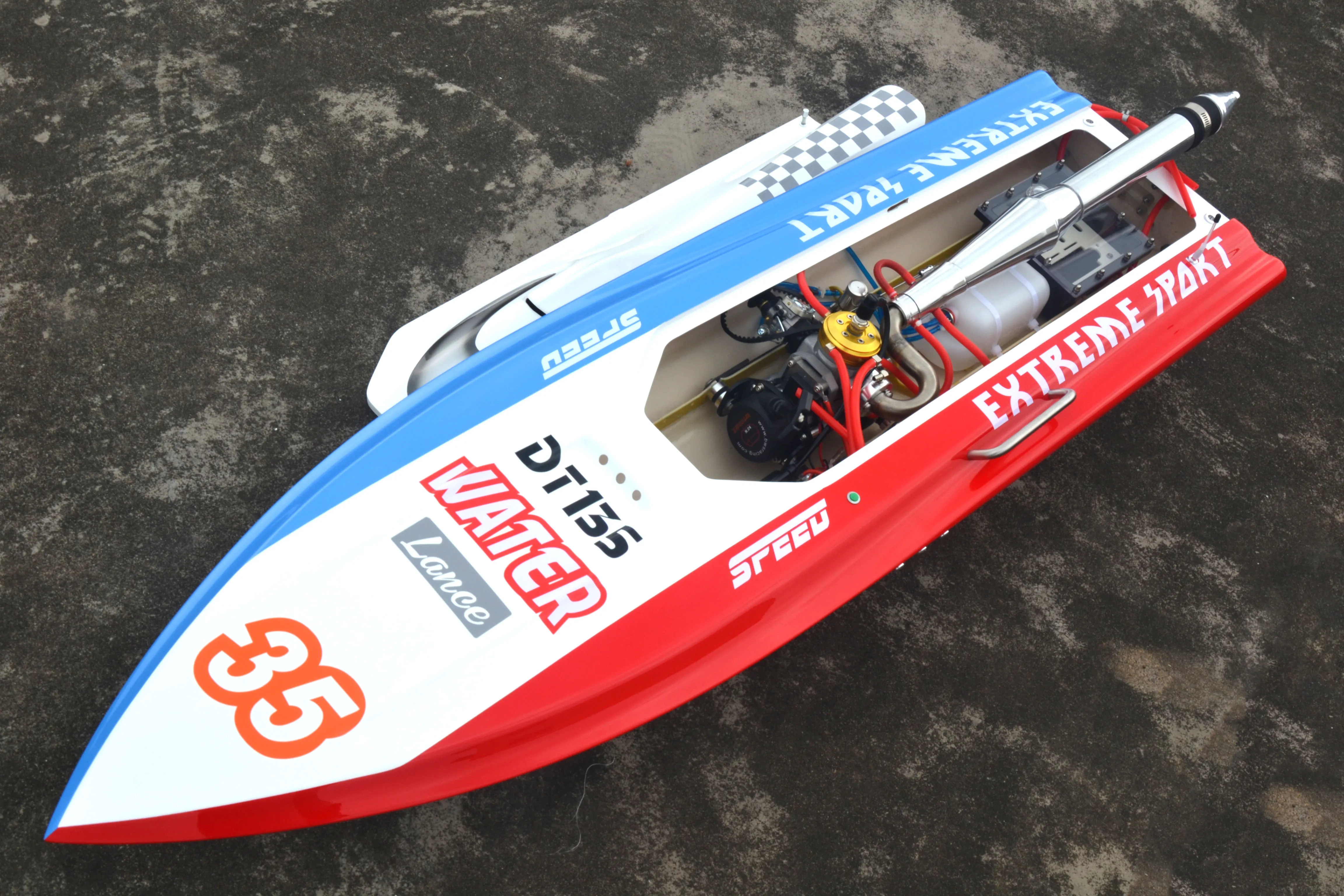 DT135 Lancer 30CC Gasoline Engine - RC Boat Decals & FRP Hull