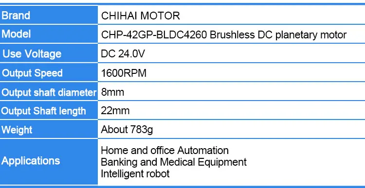 Chihai Motor CHP-42GP-BL4260 - High Power Brushless DC Motor