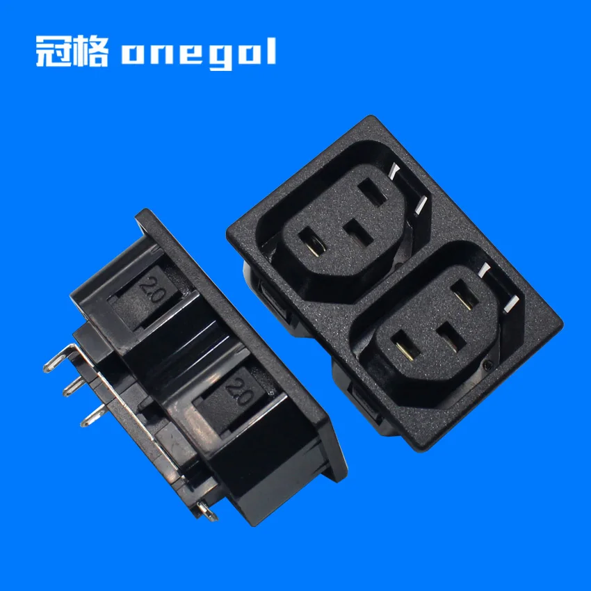 250v 10a 3 Pin Panel Mount Power Connector C13 C14 Socket - Buy C13 C14 ...