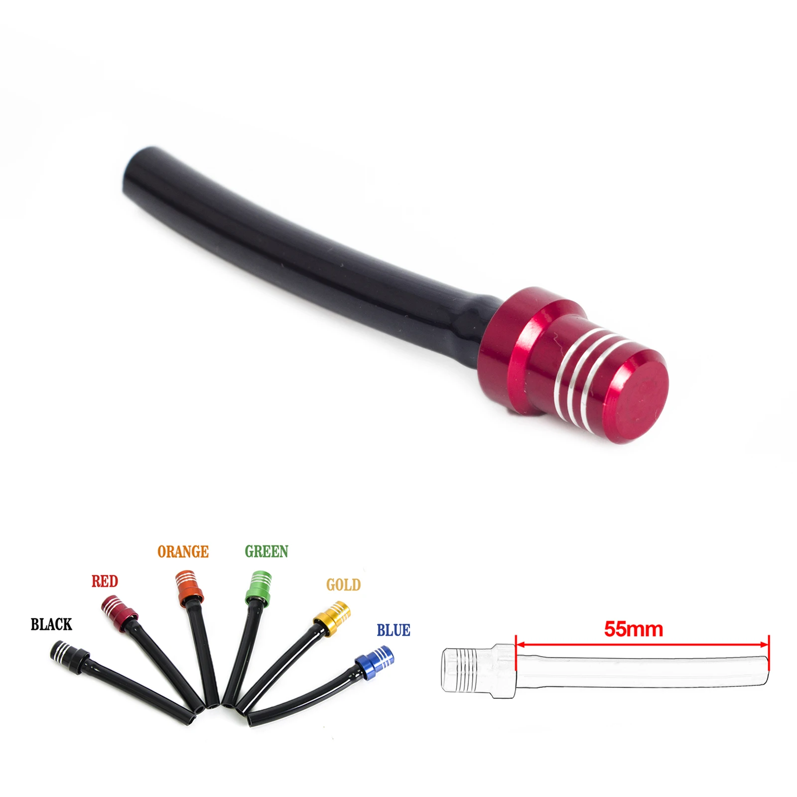 Universal Cnc Billet Anodized Vent Hose Pipe Motorcycle Gas Cap For ...