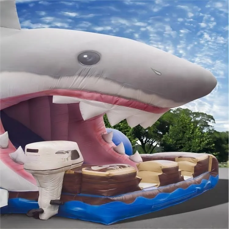 Amazing Shark Attack Inflatable Slide for Kids and Adults Inflatable ...