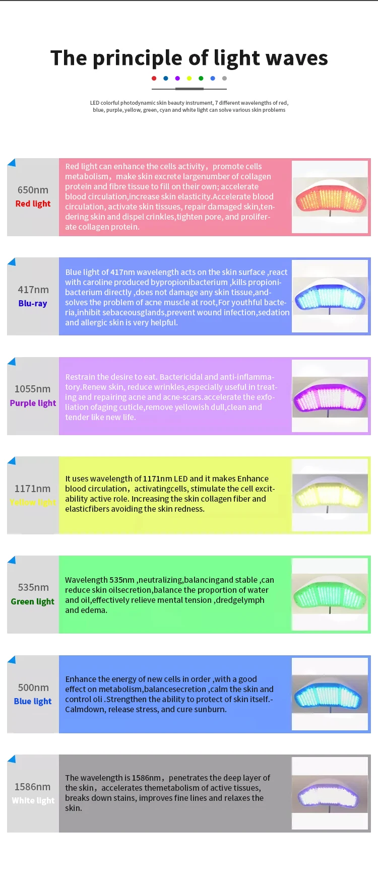 2024 Seven Color Skin Rejuvenation Pdt Machine Multifunctional Led ...